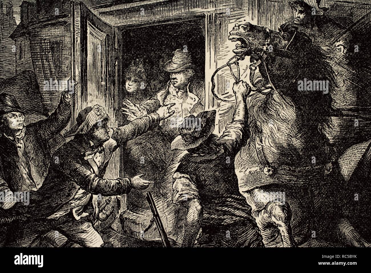 French Revolution (1789-1799). Arrest of King Louis XVI (1754-1793) and ...