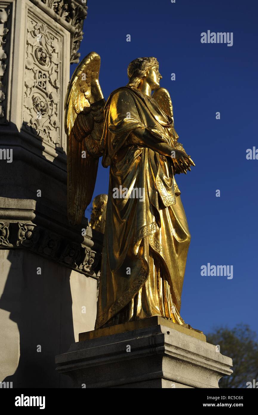 Croatia. Zagreb. Holy Mary's column with angels and fountain by the ...