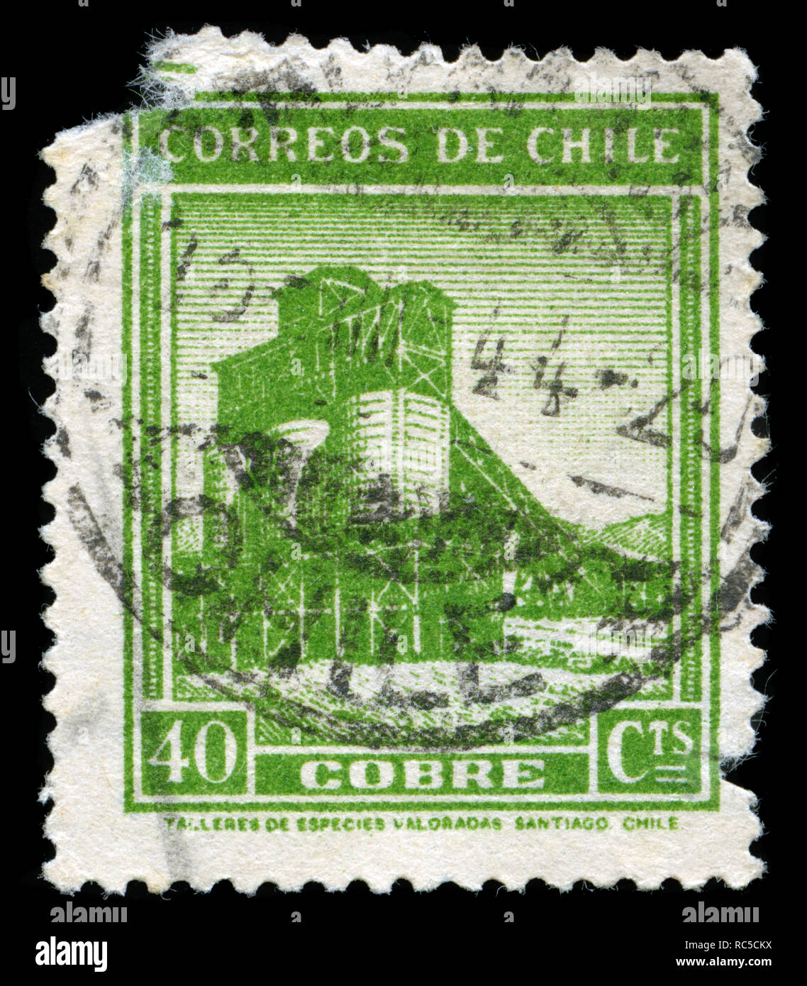 Postage stamp from Chile in the Country views series issued in 1939 ...