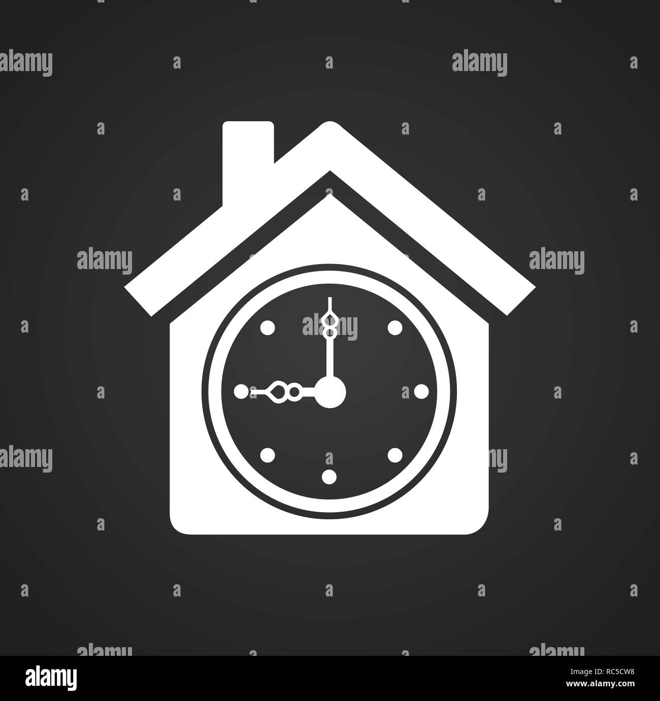 Time icon on black background for graphic and web design, Modern simple ...