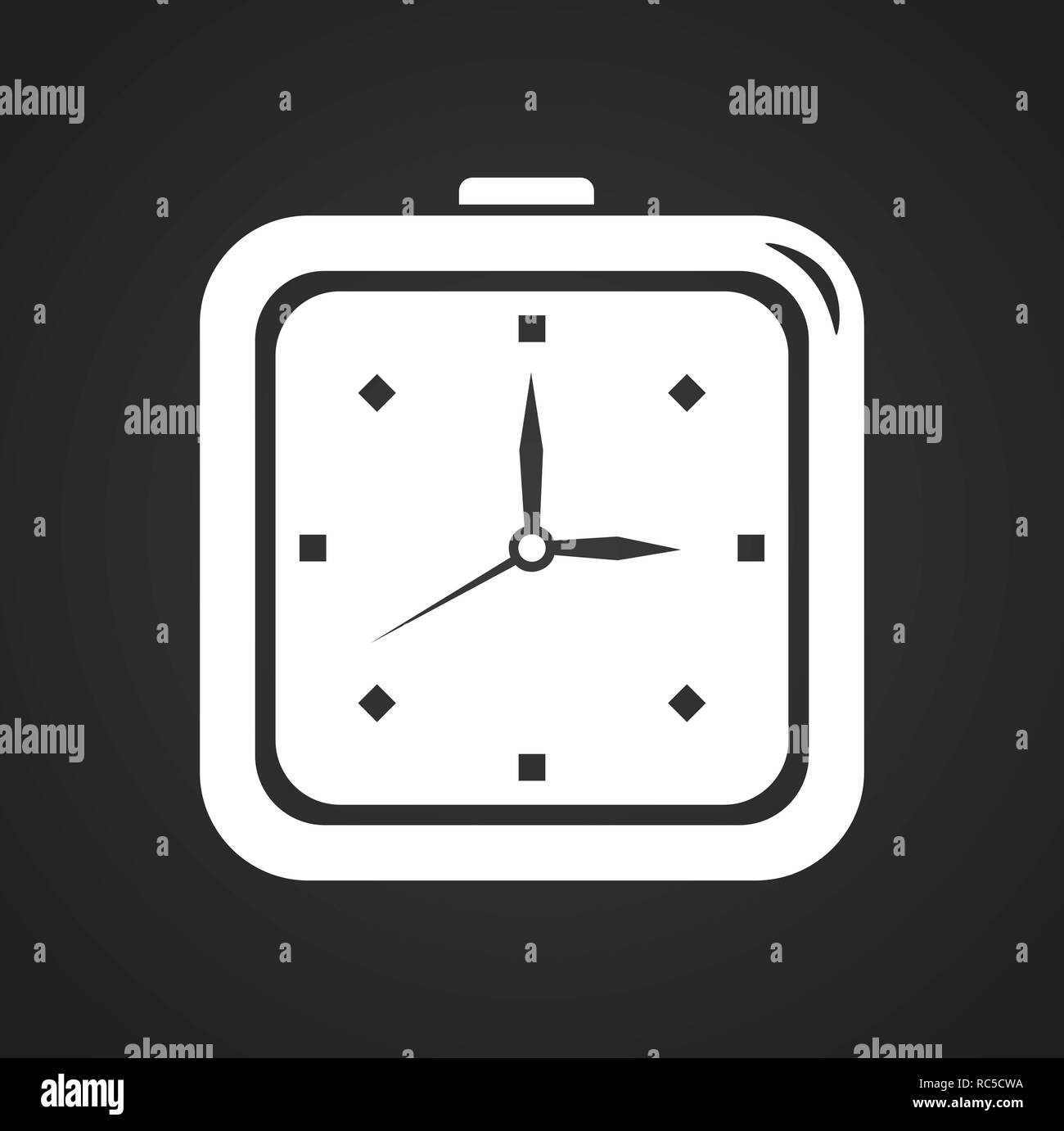 Time icon on black background for graphic and web design, Modern simple ...