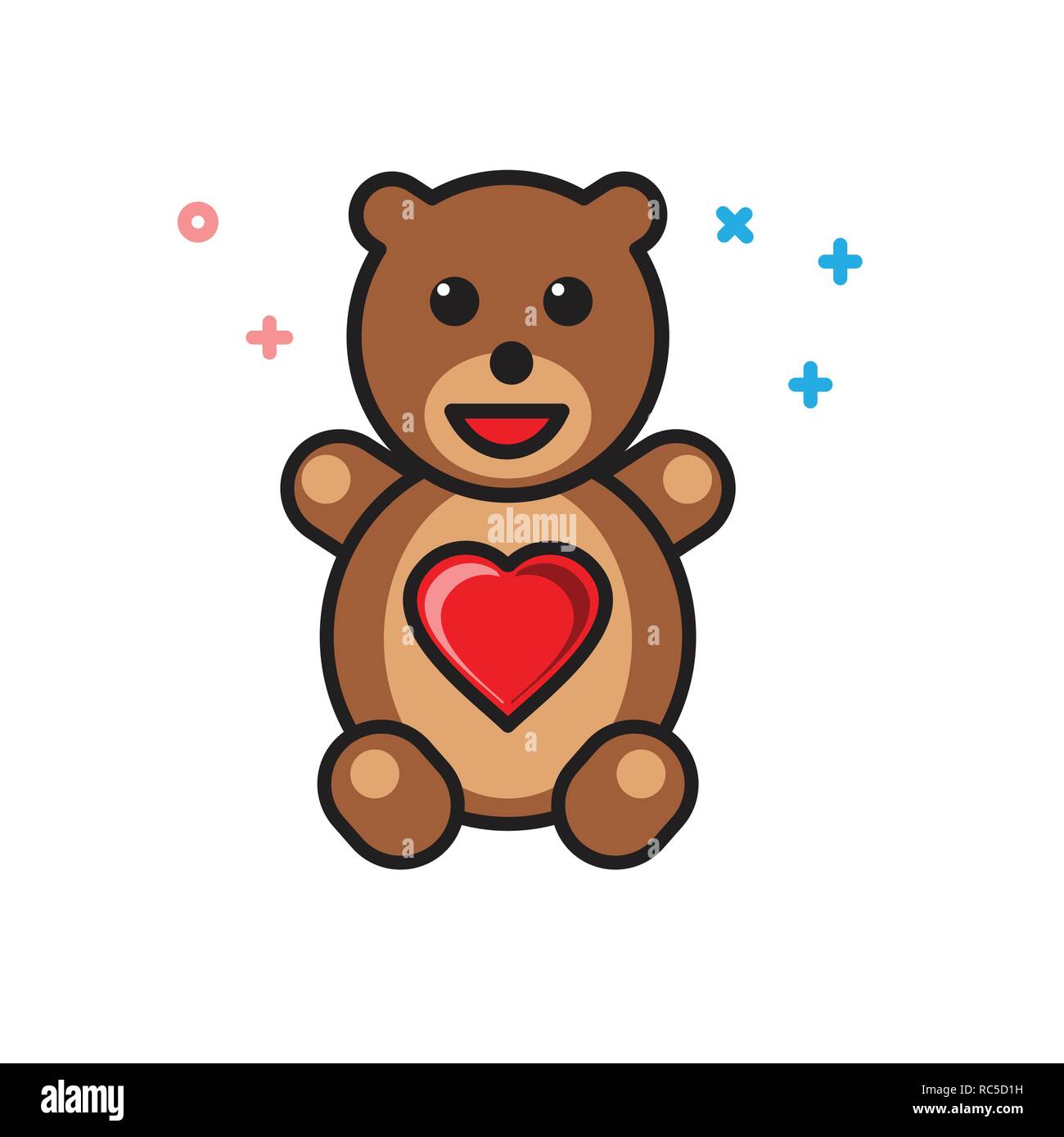 Bear with heart icon on white background for graphic and web design ...