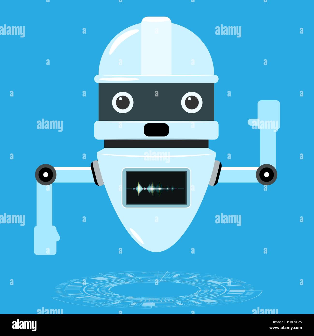 Chat bot icon with speech sound wave screen. Talking Virtual assistant ...