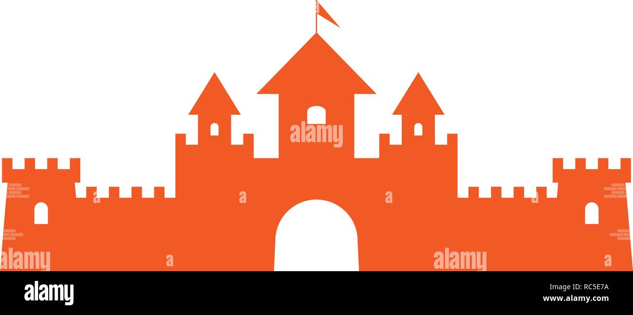 Authentic Castle tower symbol for logo or icon design. Vector ...