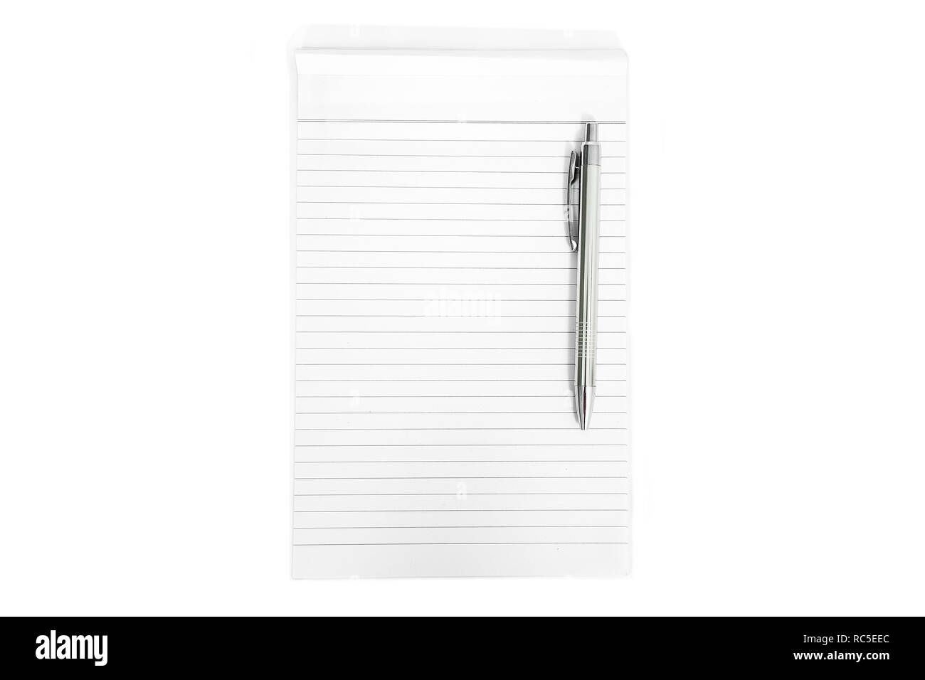 Notepad with pen on the white background Stock Photo - Alamy