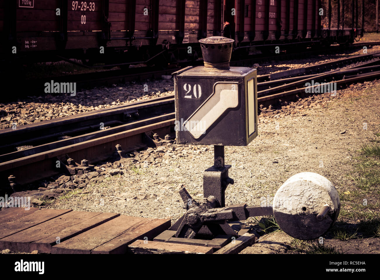 Train track switch point hi-res stock photography and images - Alamy