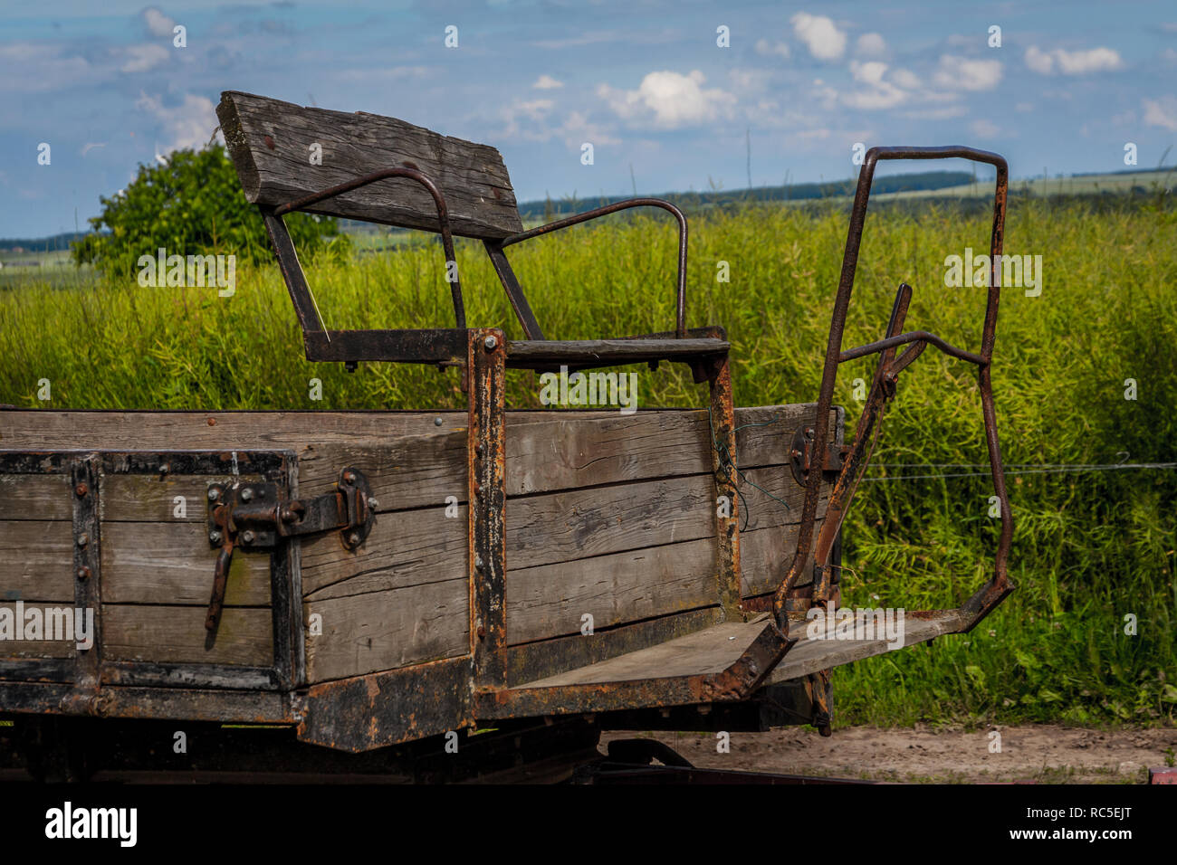 Old trailer on the farm Stock Photo - Alamy