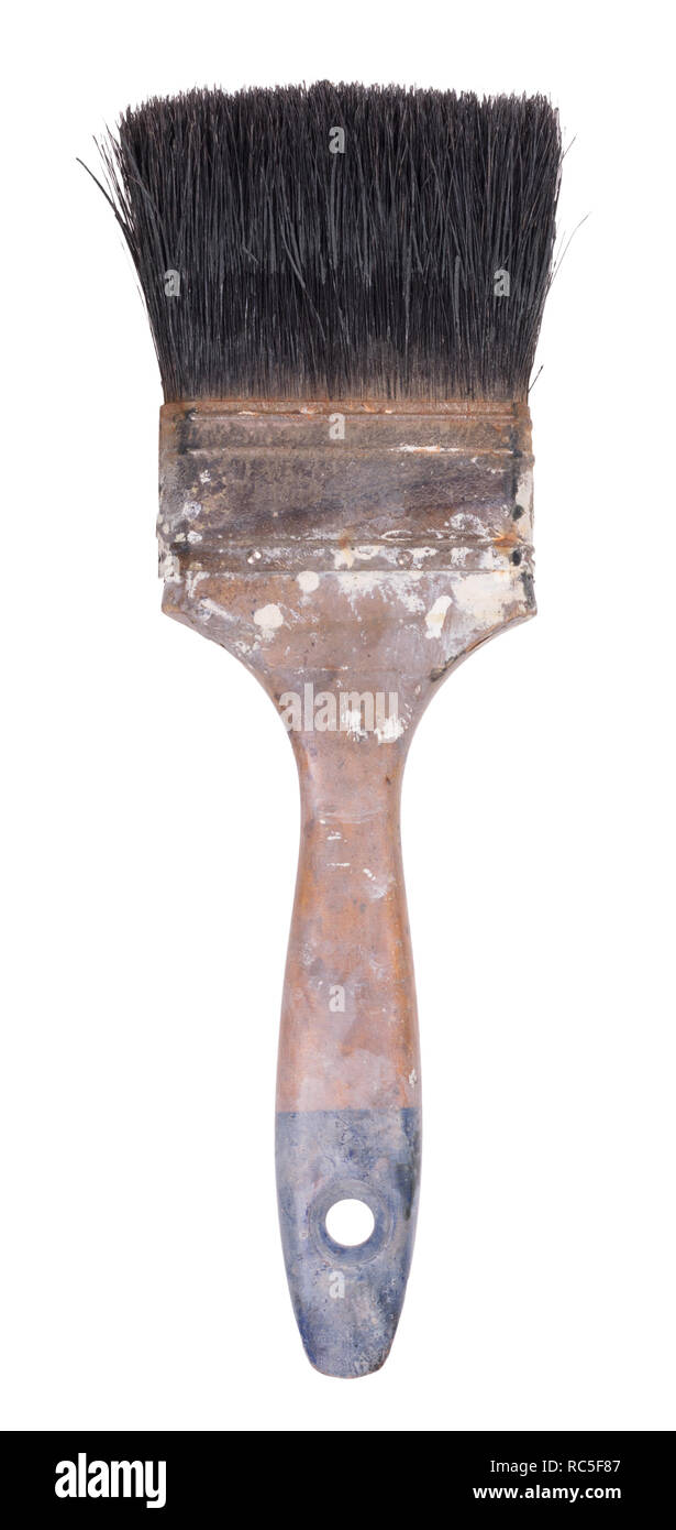 Old and used paint brush, on white background Stock Photo - Alamy