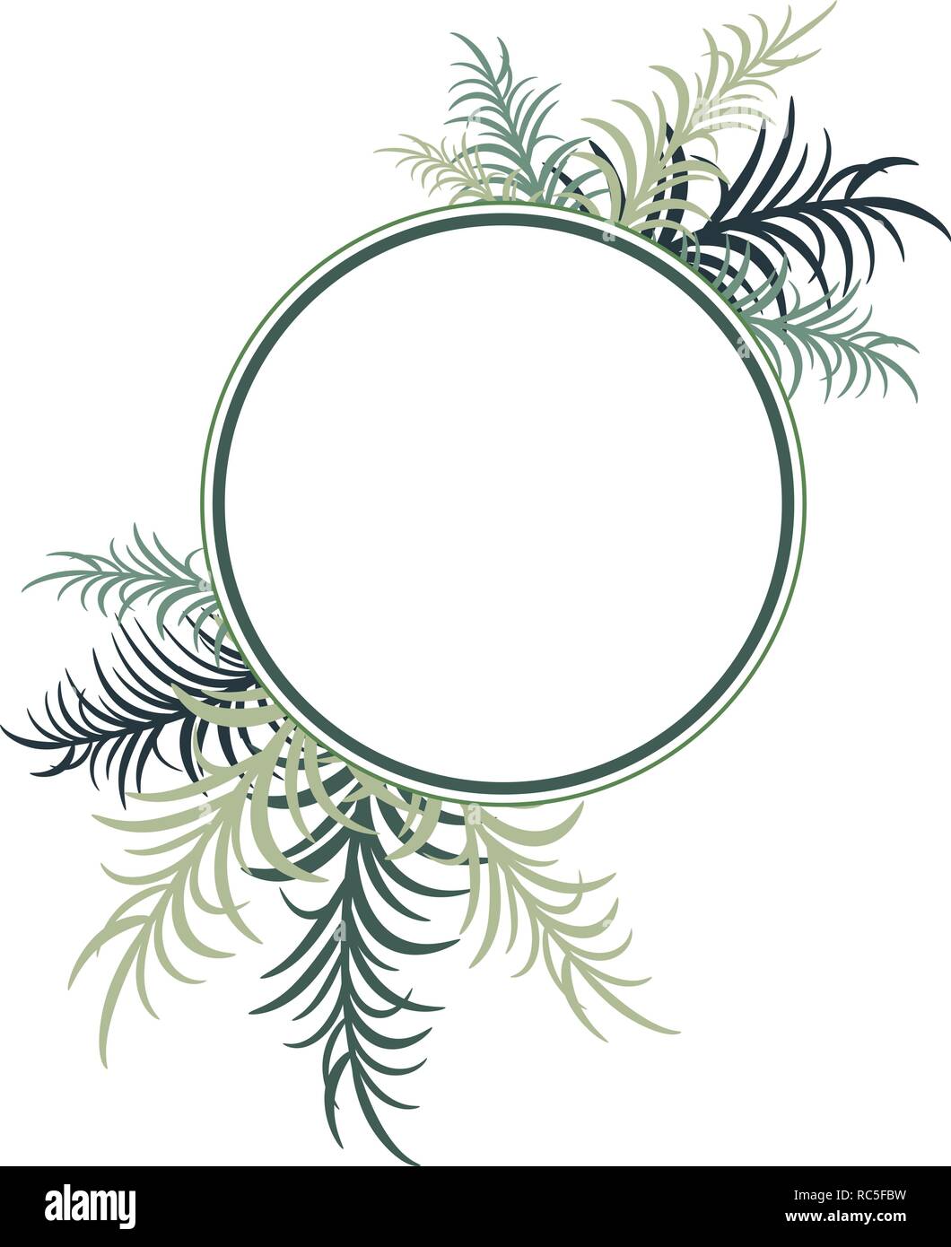 Round frame tropical leaves Stock Vector Images - Alamy