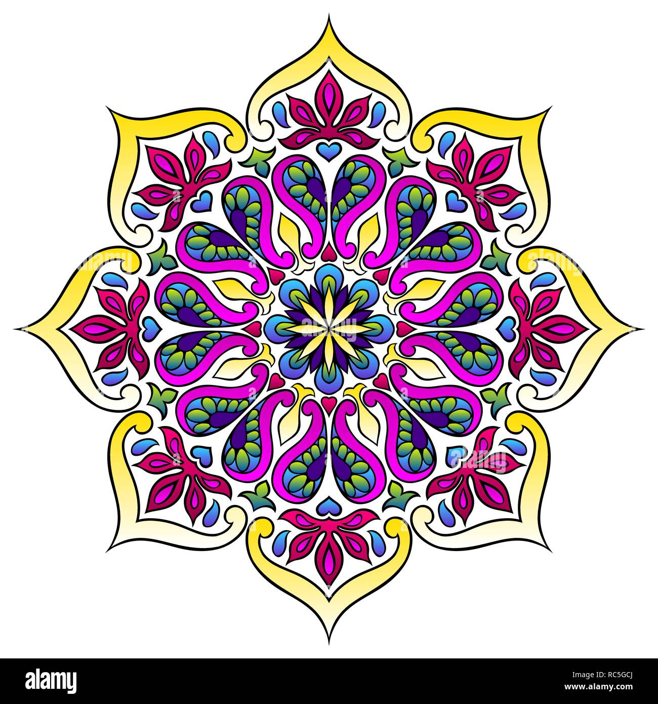 Indian ornamental mandala. Ethnic folk ornament Stock Vector Image ...