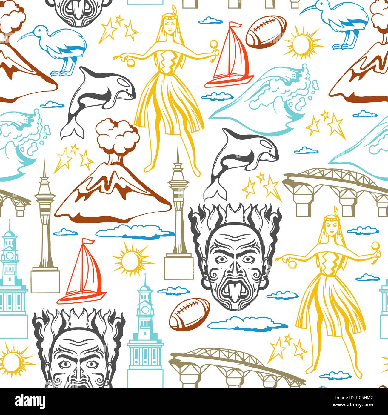 New Zealand seamless pattern Stock Vector Image & Art - Alamy