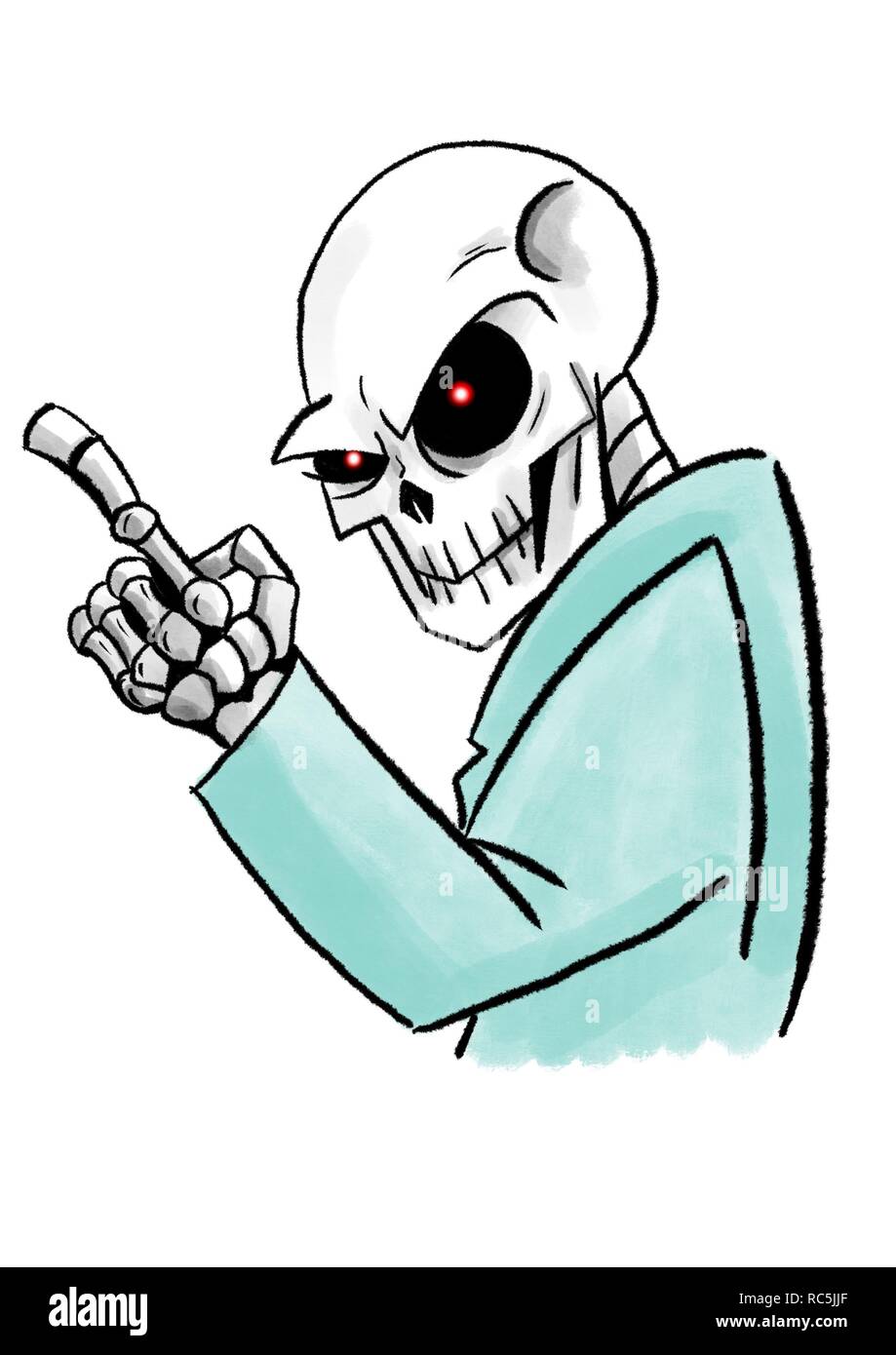 Skeleton mascot character illustration Stock Photo - Alamy