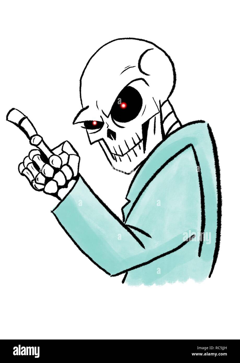 Skeleton mascot character illustration Stock Photo - Alamy