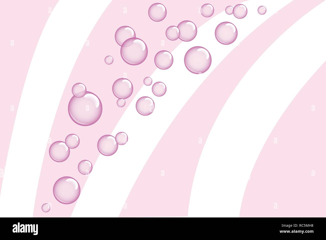 pink soap bubbles on pink and white background vector illustration ...