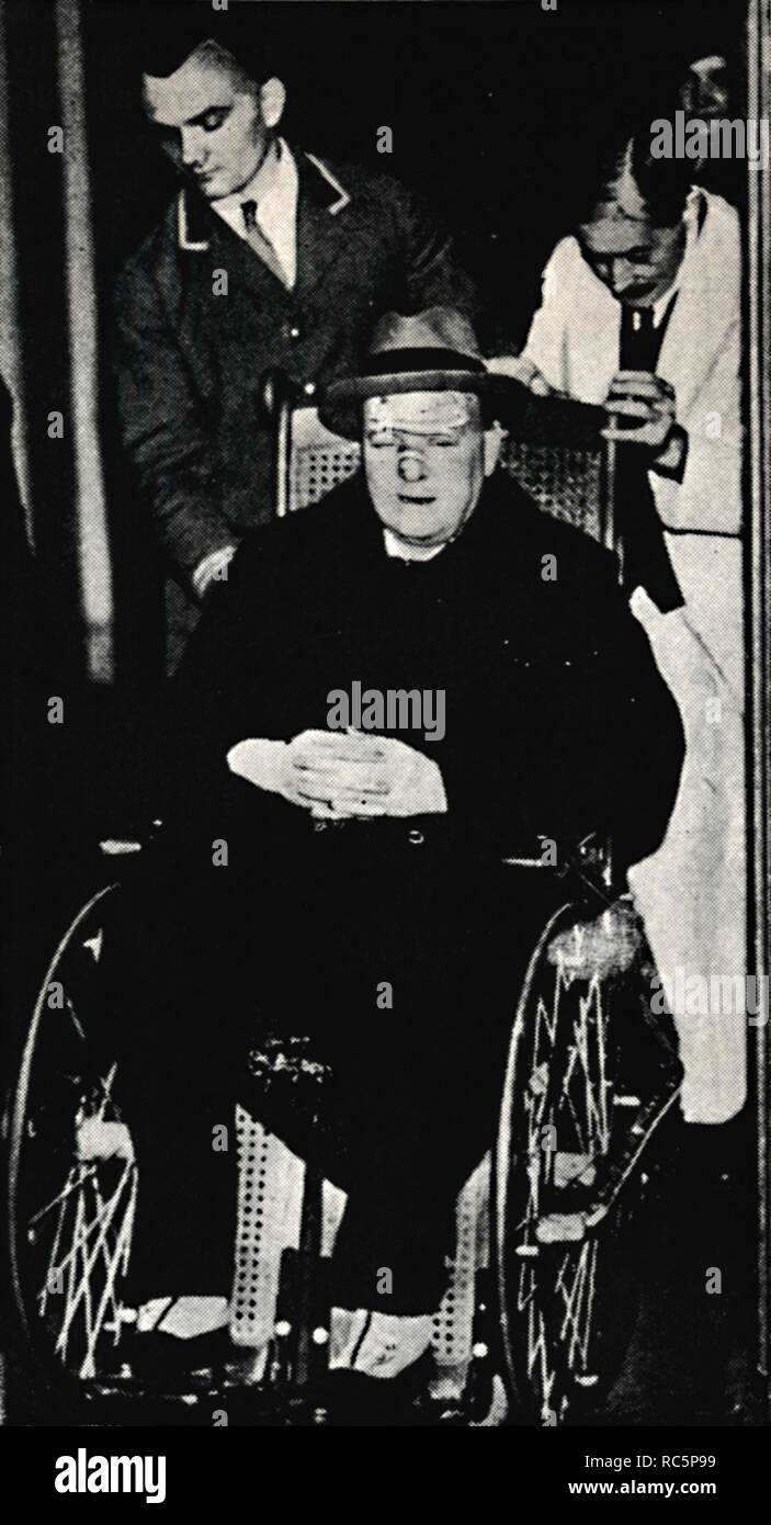 'An Accident to Mr. Churchill', November 1931, (1945). Creator: Unknown ...
