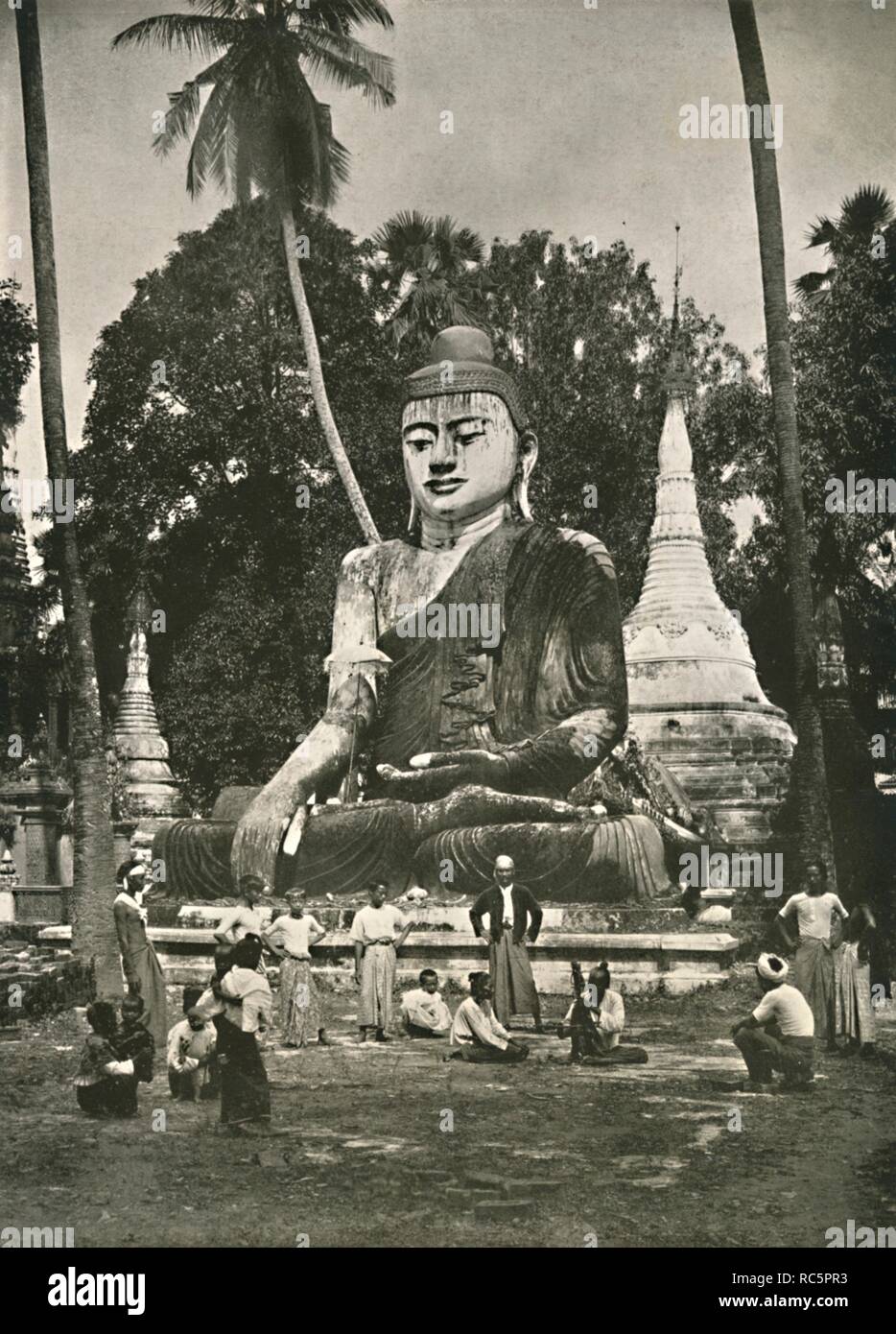 'Large Figure of Buddha on Shwe Dagon Platform, Rangoon', 1900. Creator ...