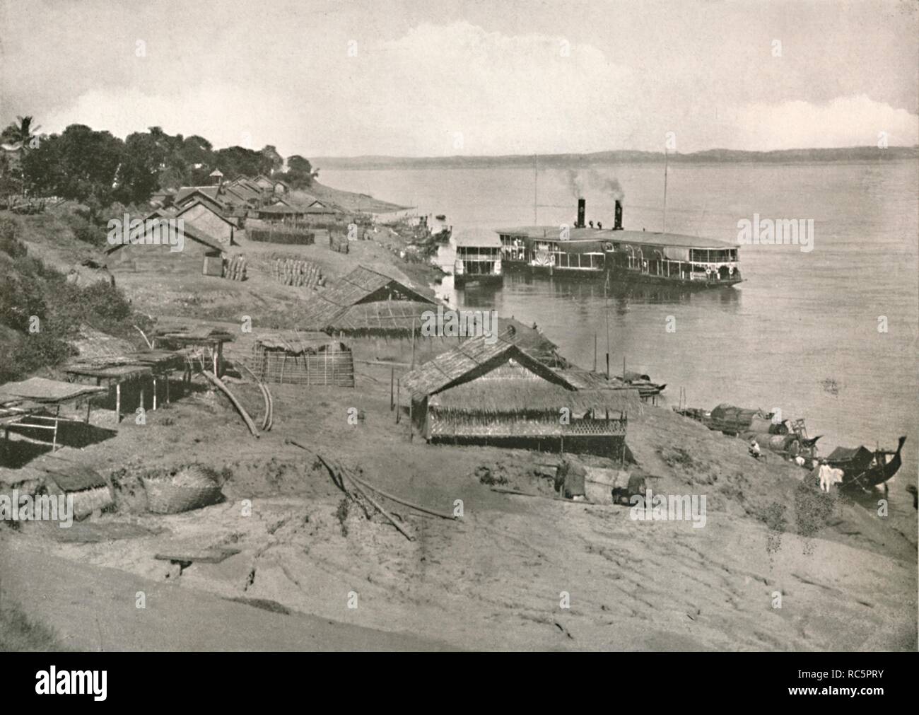 'Bhamo - Irrawaddy Flotilla Mail Steamer at the Ghat', 1900. Creator ...
