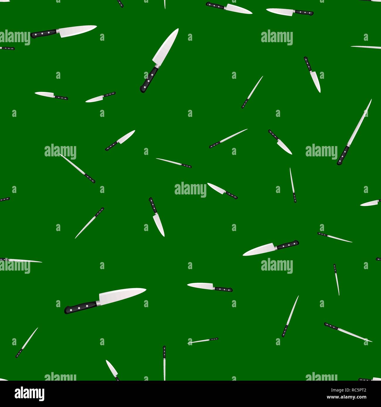 Seamless pattern of kitchen knives on a colored background. Vector ...