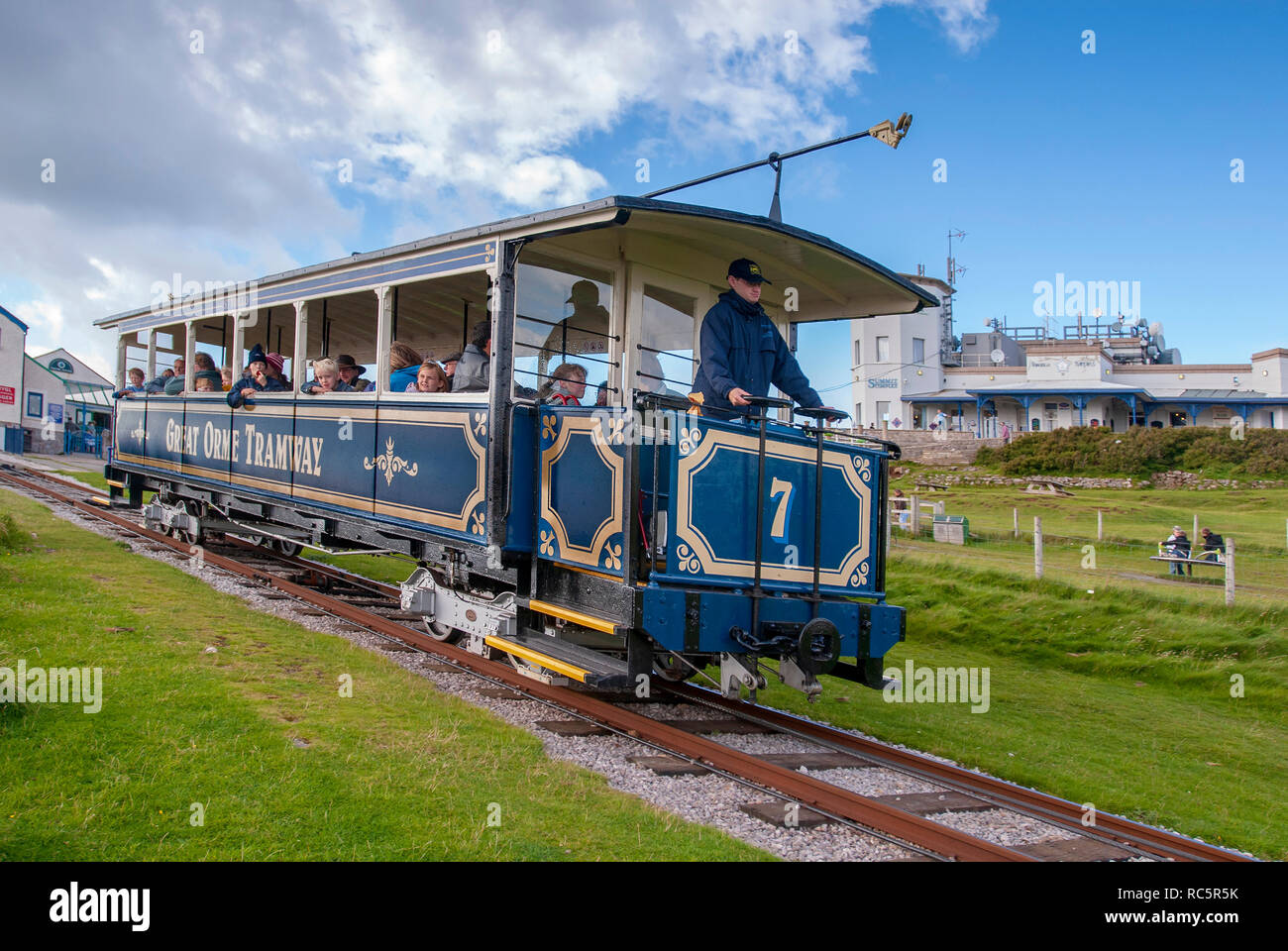 Victorian tram on Great Orme in Llandudno North Wales Stock Photo - Alamy