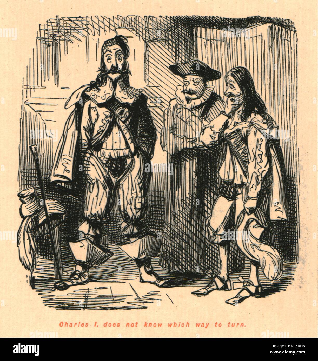 'Charles I. does not know which way to turn', 1897. Creator: John Leech ...