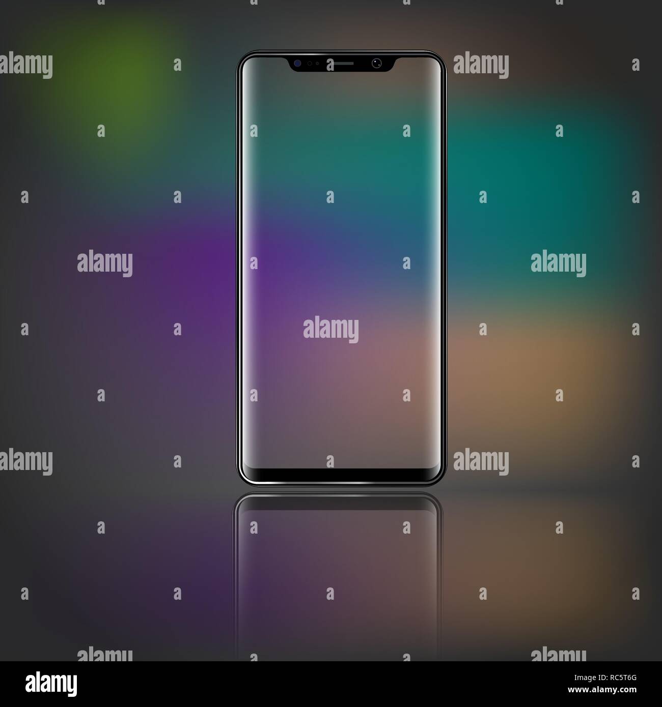 Modern Smartphone with front view and Transparent Screen. High detailed ...