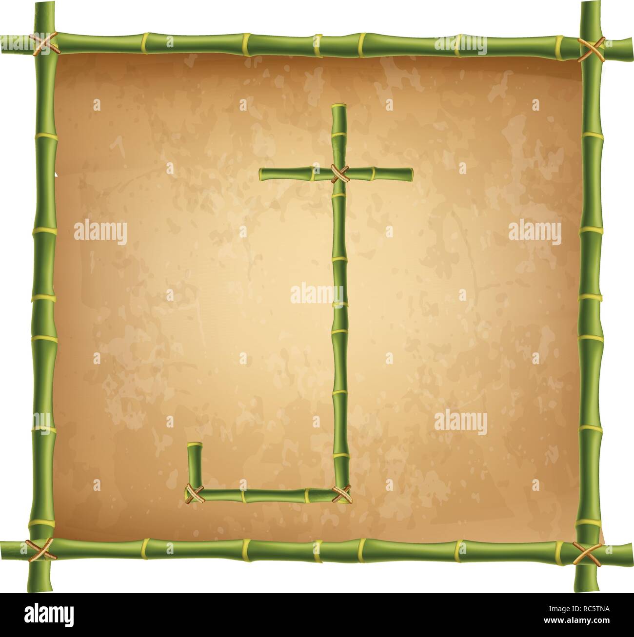 Vector bamboo alphabet. Capital letter J made of realistic green bamboo ...