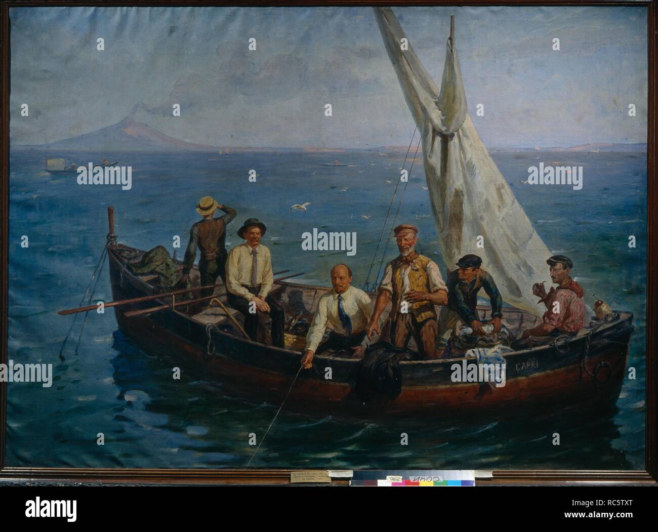 Lenin and the author Maxim Gorky with the Fishermen at the Capri Island ...