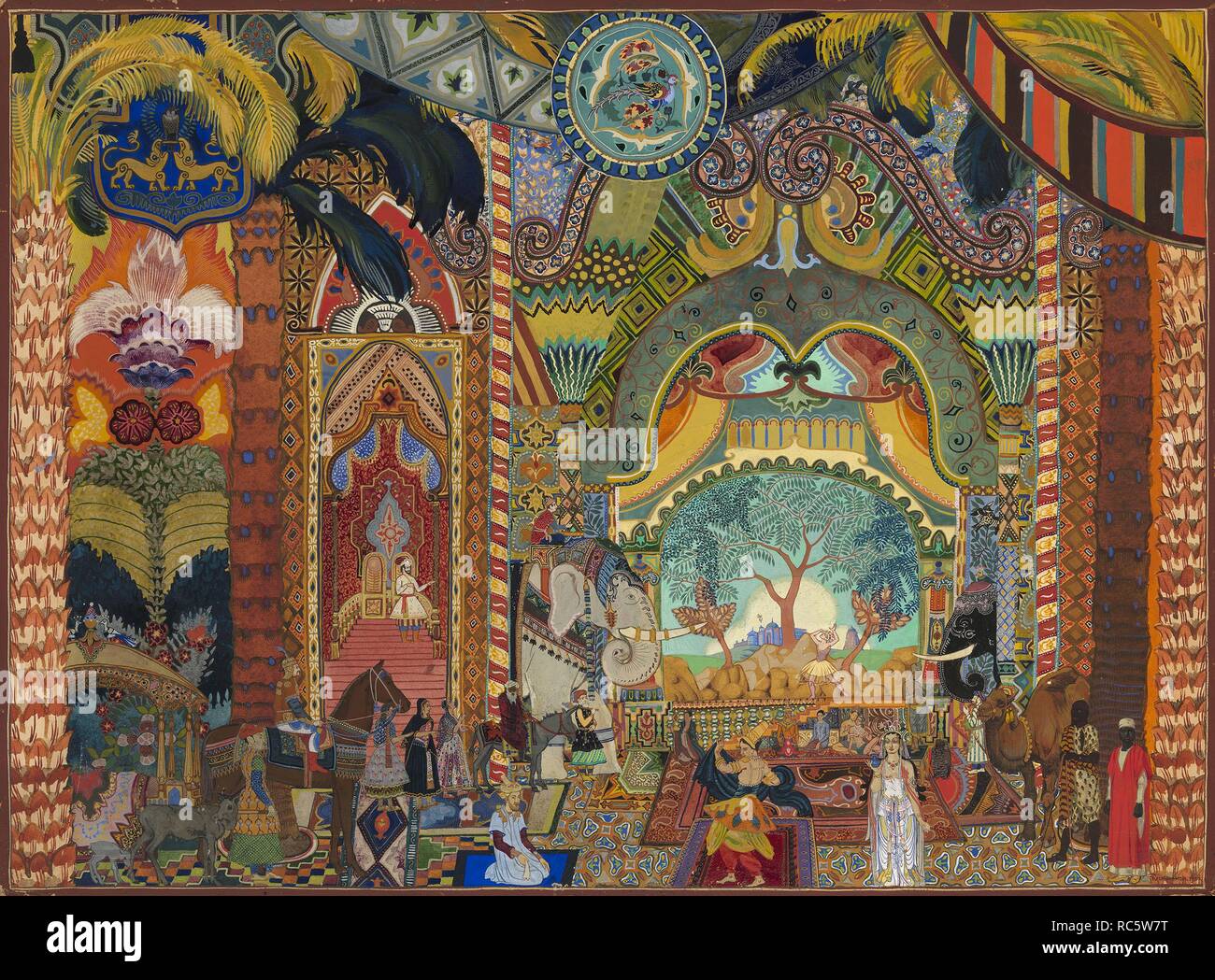Stage design for the ballet The Firebird by I. Stravinsky. Museum ...