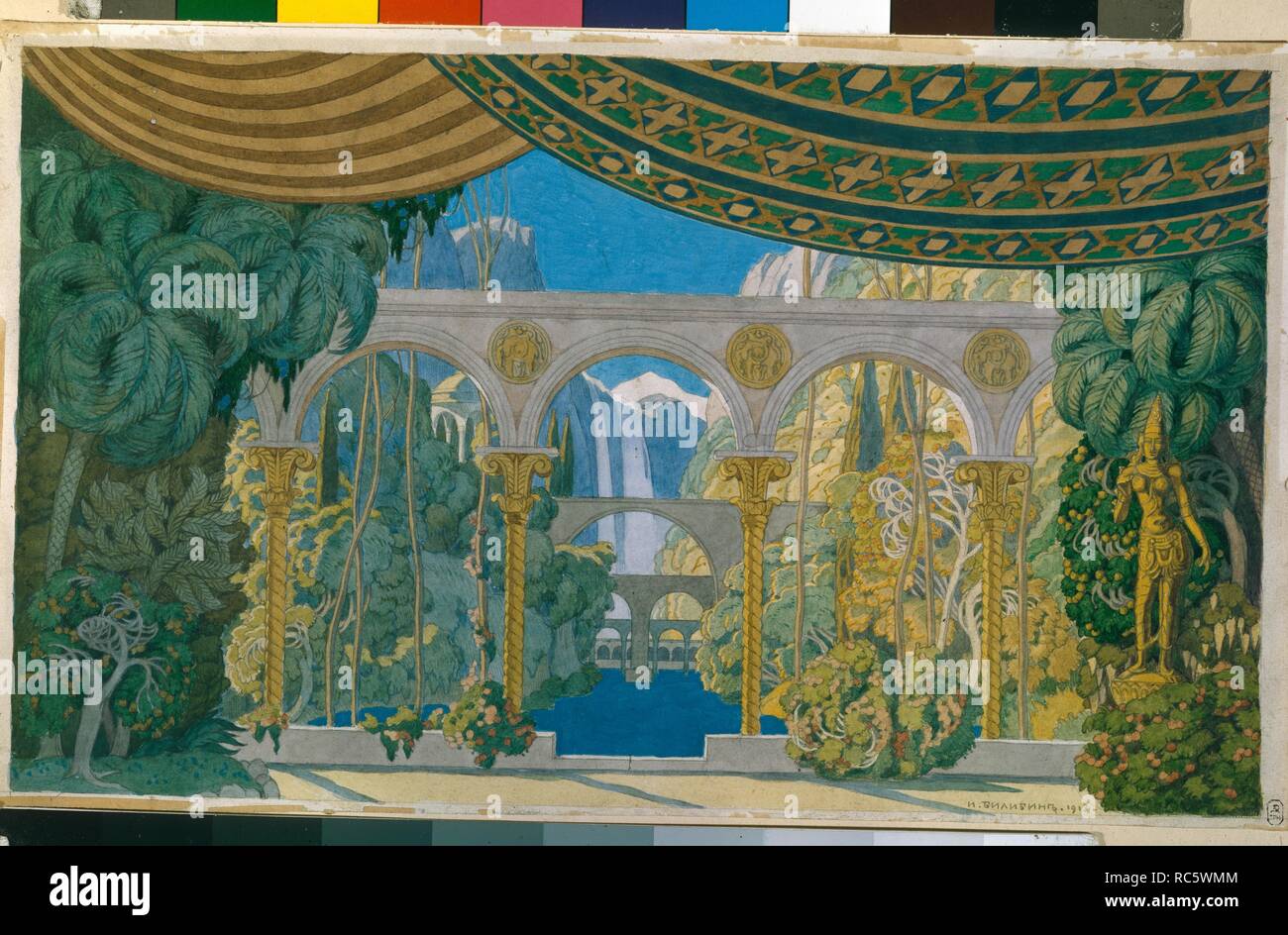 The Gardens of Chernomor. Stage design for the opera Ruslan and ...