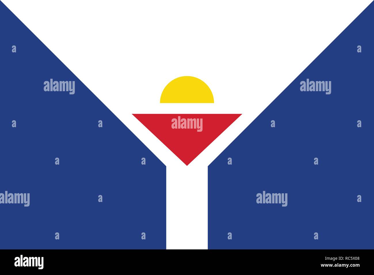 Flag of Saint Martin unofficial rate and colors, vector Stock Vector ...