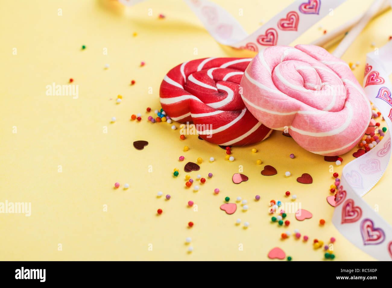 Heart shaped lollipops Stock Photo - Alamy