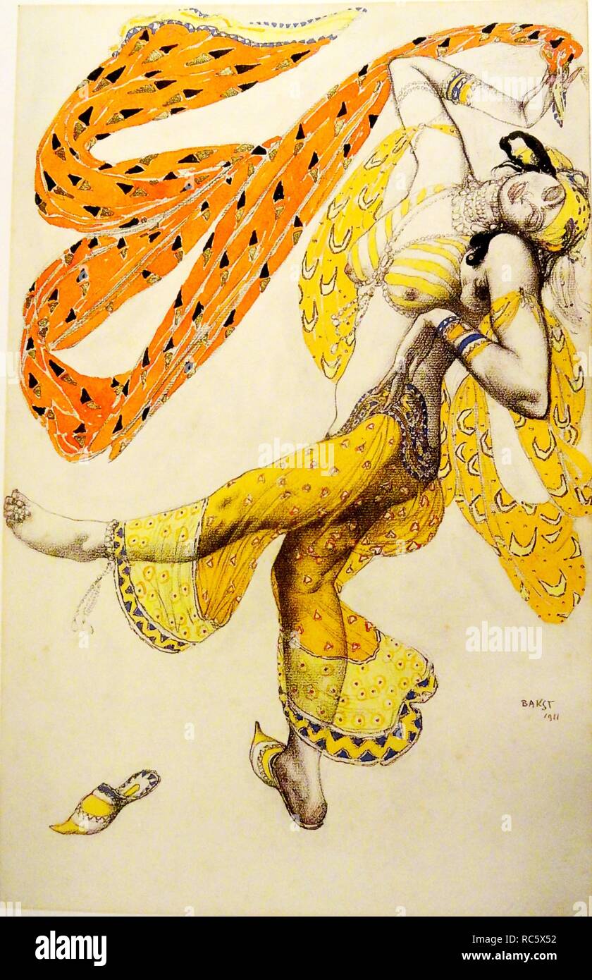 Odalisque. Costume design for the ballet Sheherazade by N. Rimsky ...