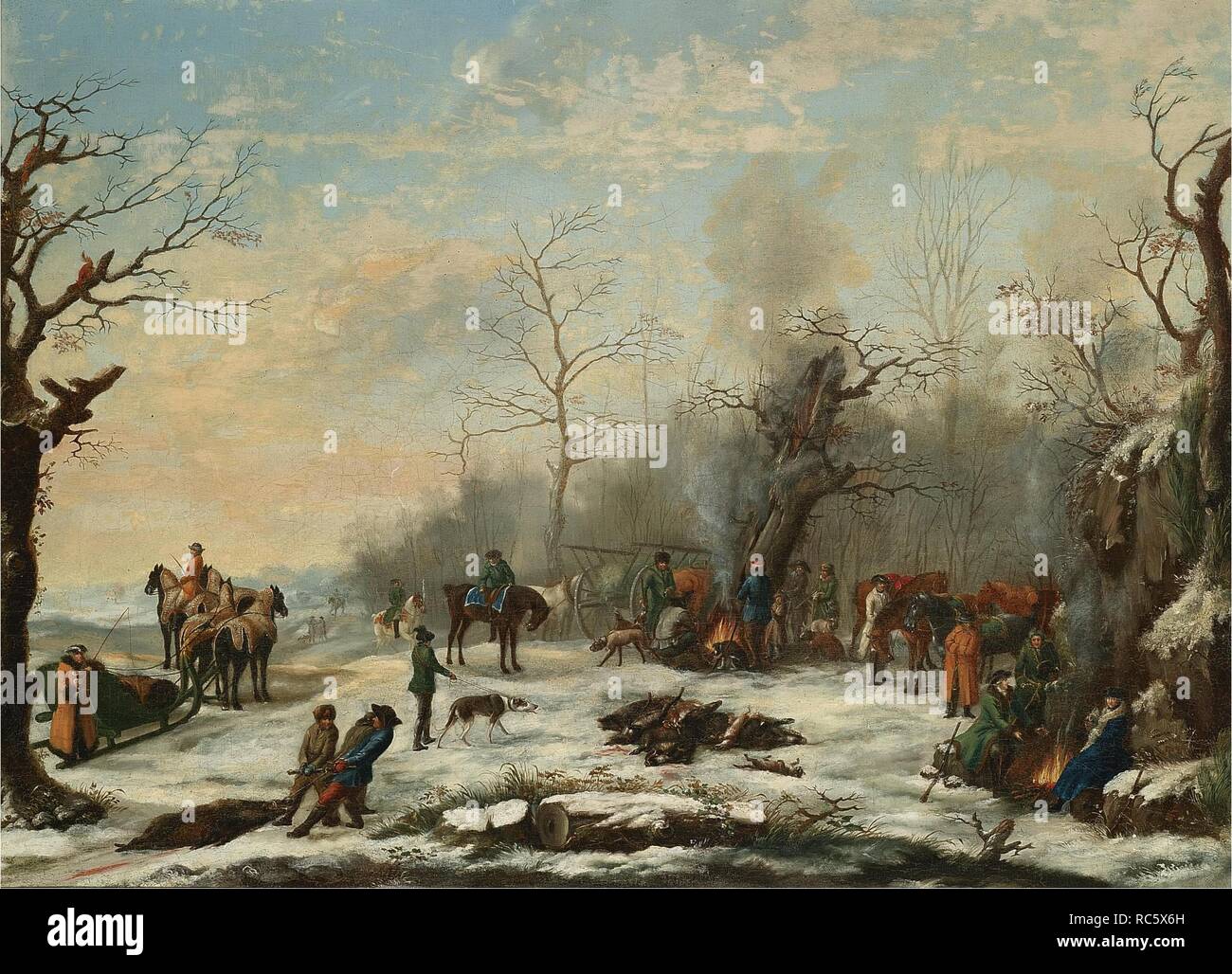 The Winter Hunt. Museum: PRIVATE COLLECTION. Author: ANONYMOUS Stock ...