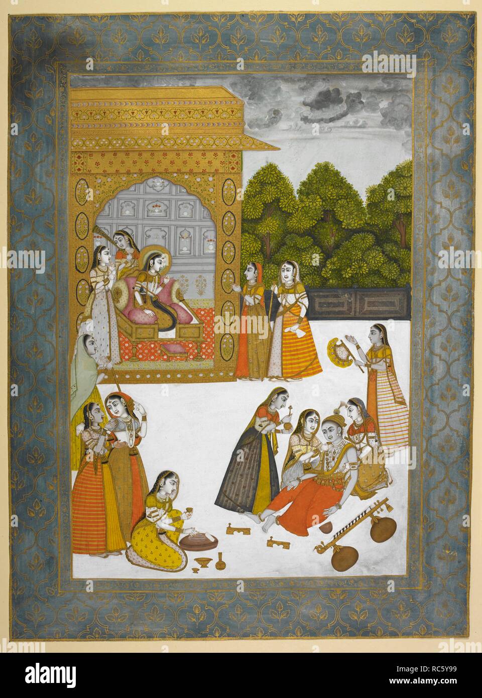 A vina-player fainting. A suitor dressed as a minstrel with a peacock ...