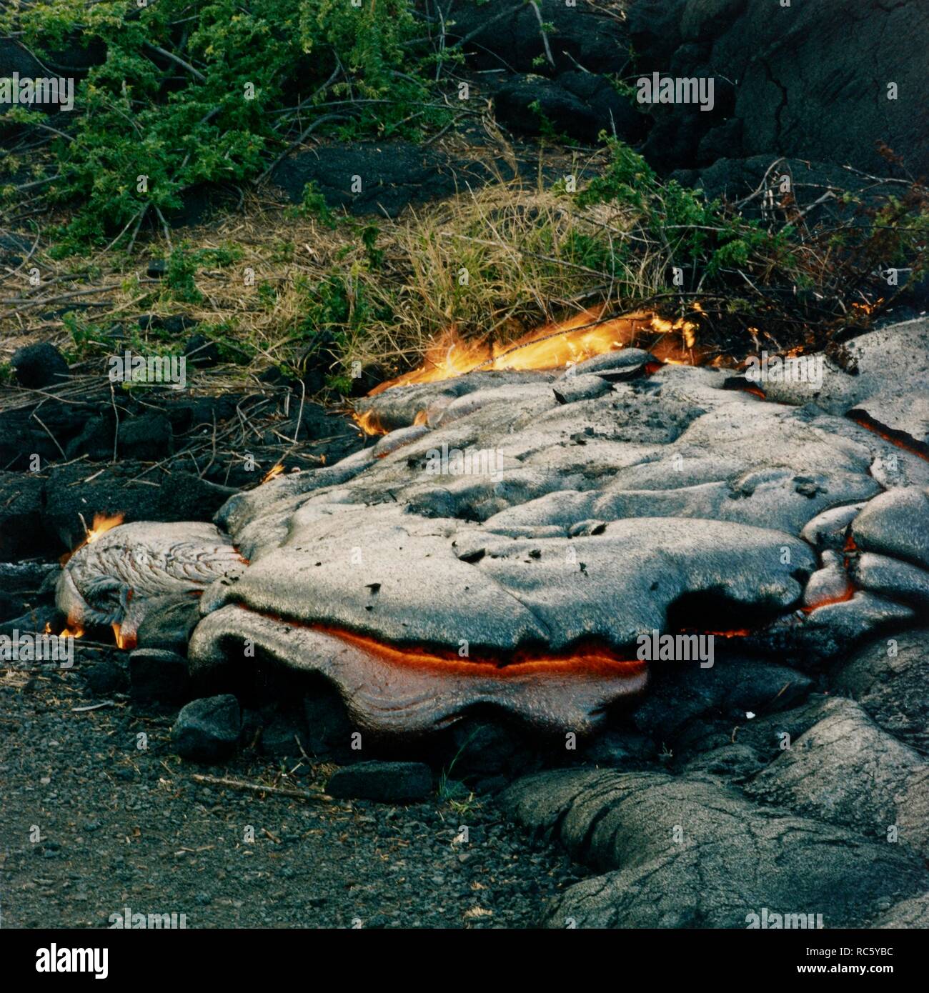 Lava cooling after volcanic explosion. Source: FG603-1-4. Author ...
