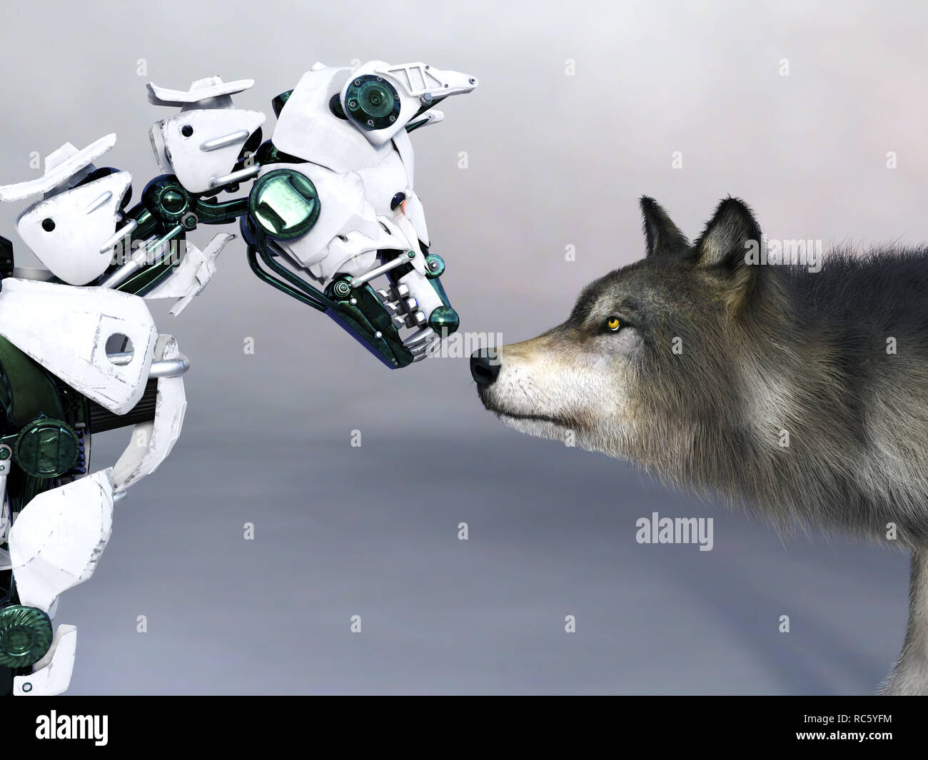 Futuristic wolf illustration hi-res stock photography and images - Alamy