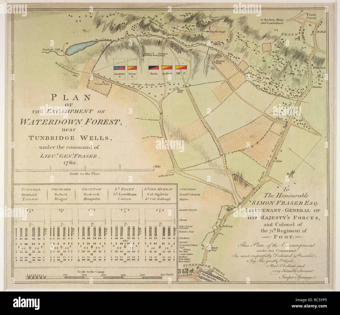 Plan of the encampment on waterdown forest hi-res stock photography and ...