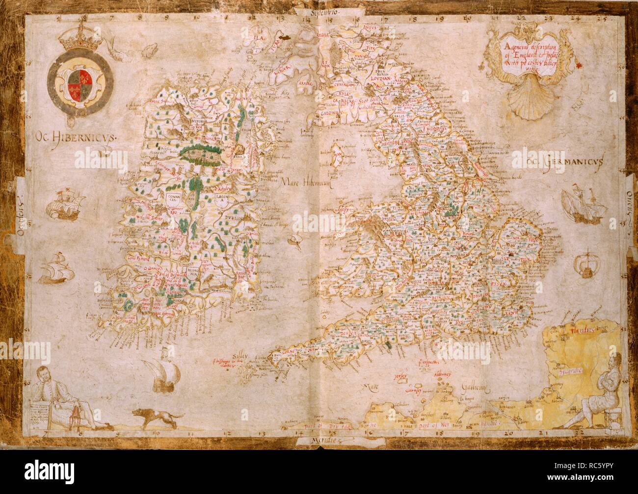 Map of Great Britain and Ireland. Nowell-Burghley Atlas. circa 1564 ...