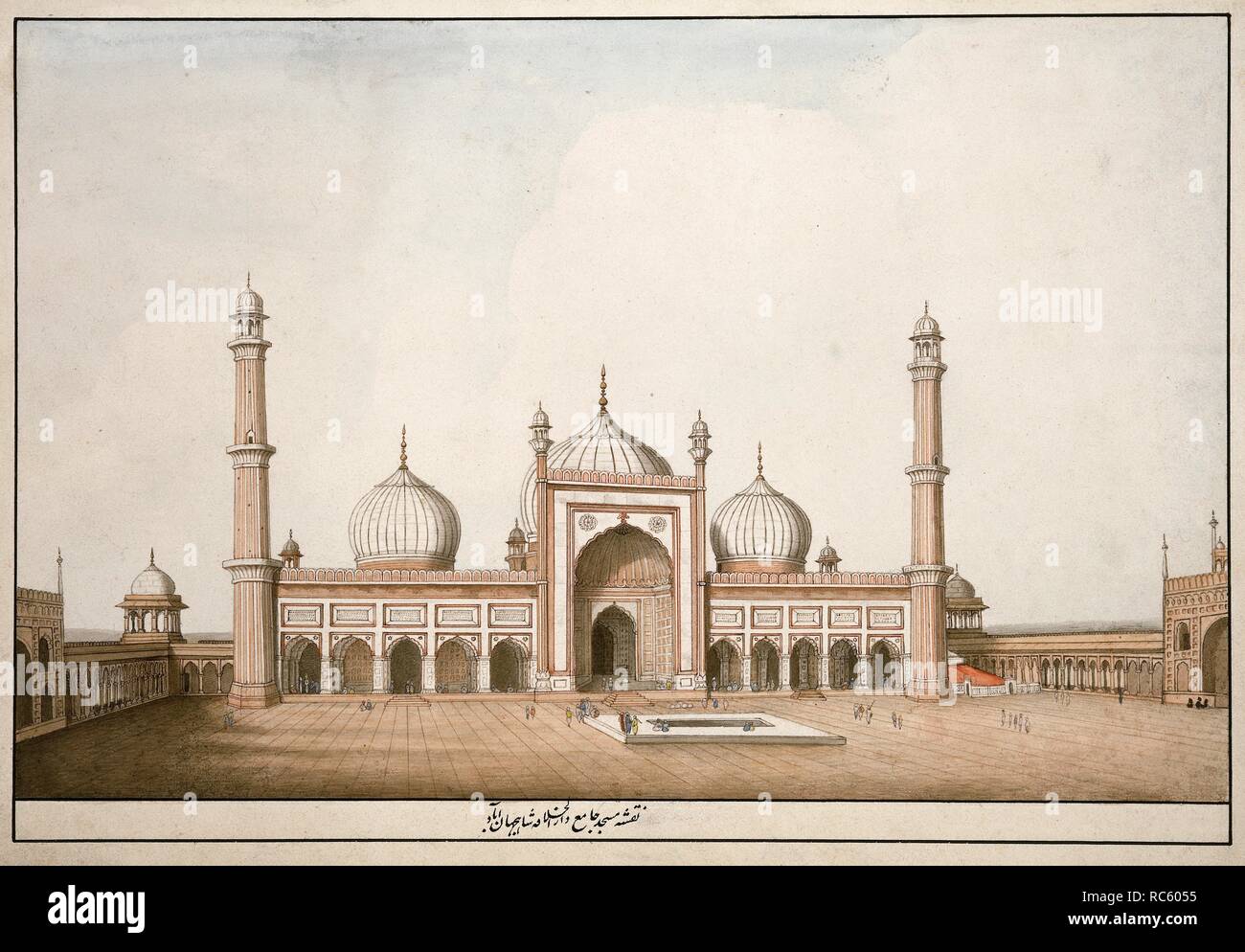 The Jami Masjid, Delhi. Inscribed on front in Persian characters and in ...