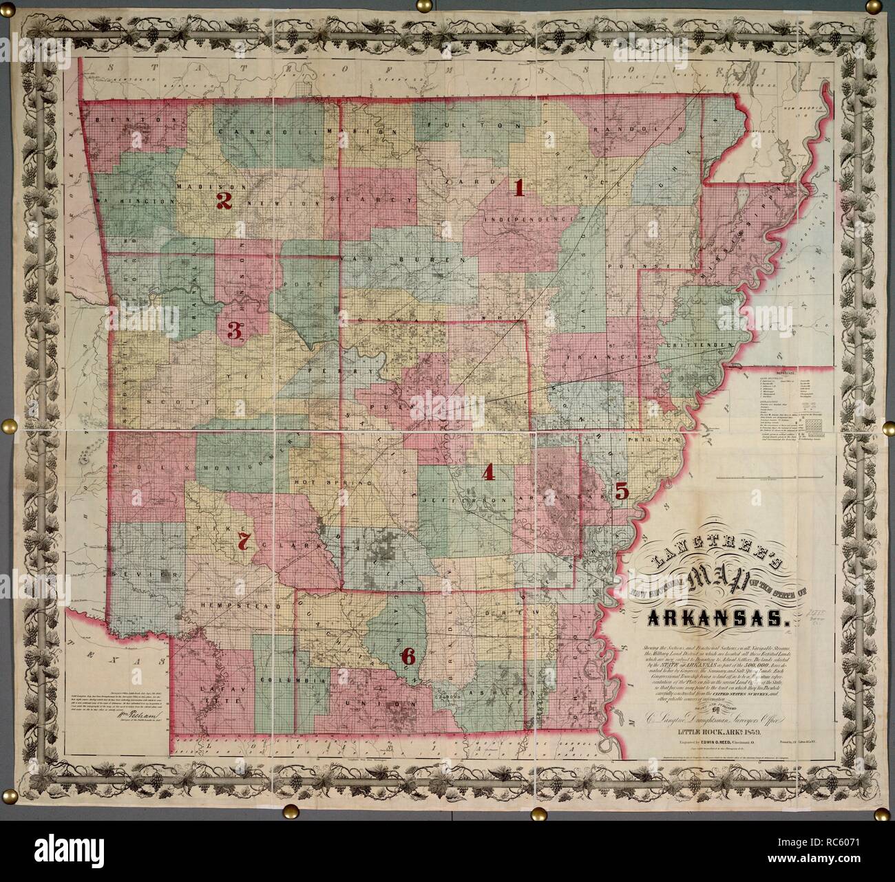 Arkansas. Langtree's New Sectional Map of the State of Arkan. Little ...