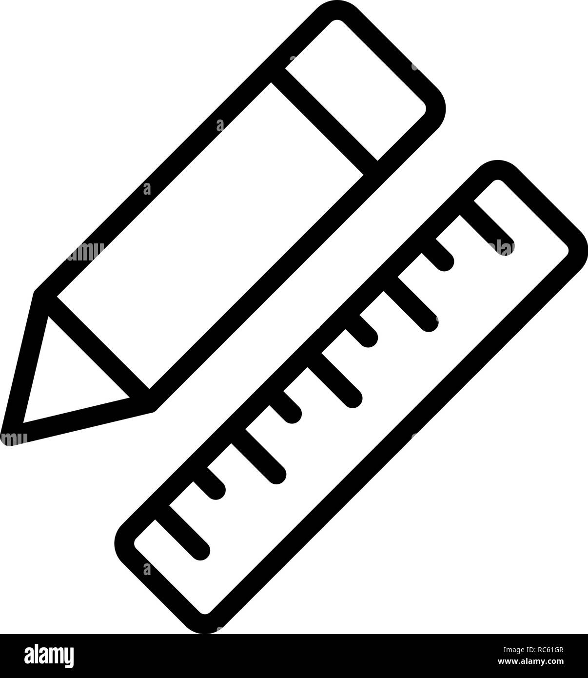 Vector Pencil & Ruler Icon Stock Vector Image & Art - Alamy