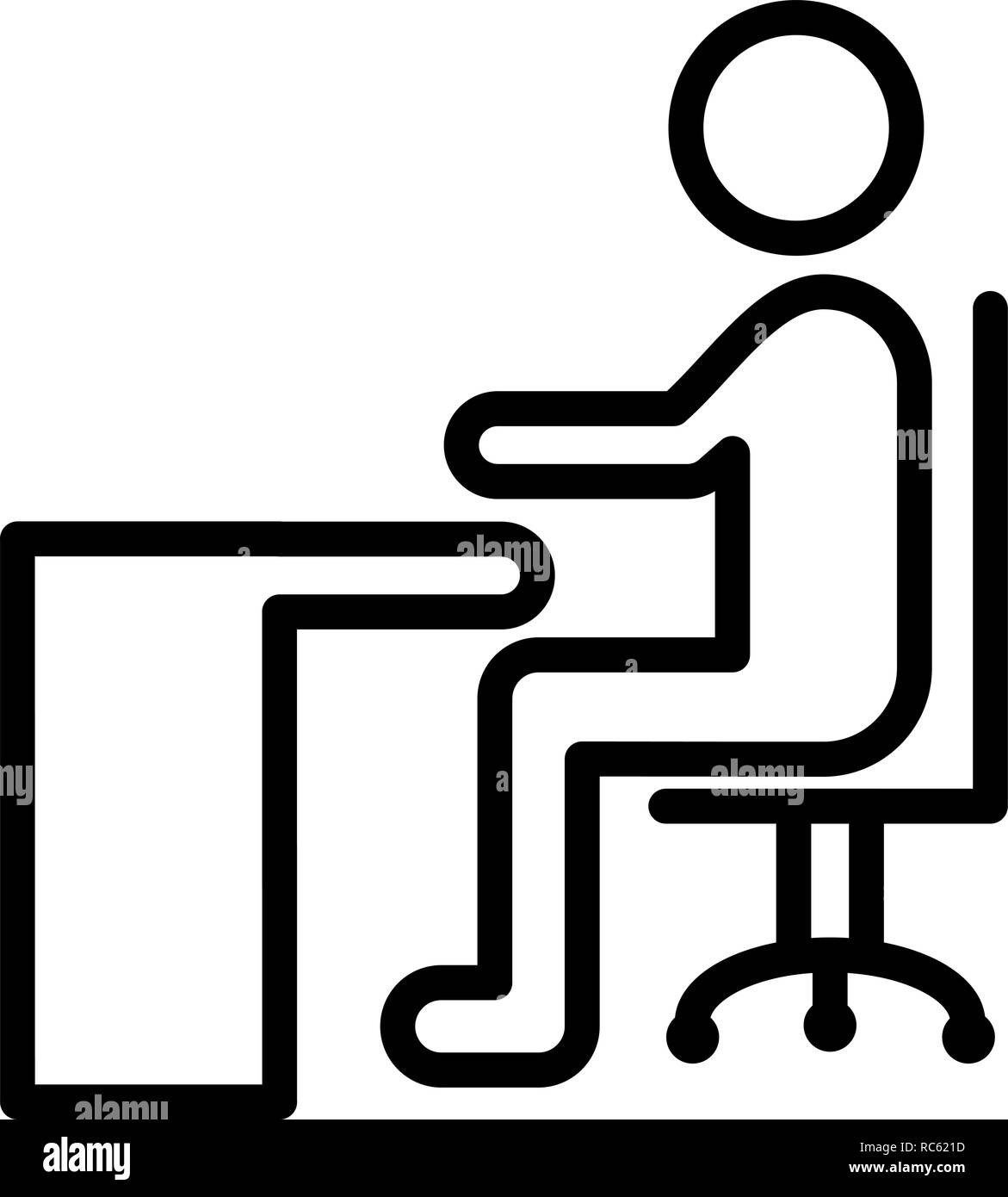 Vector Sitting on Desk Icon Stock Vector Image & Art - Alamy