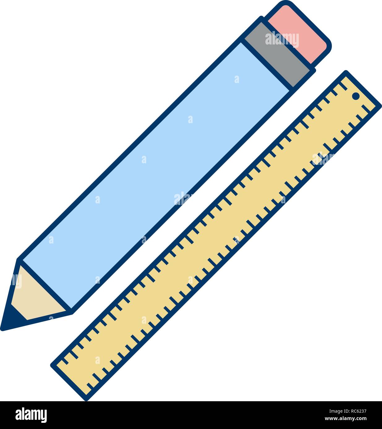 Vector Pencil & Ruler Icon Stock Vector Image & Art - Alamy