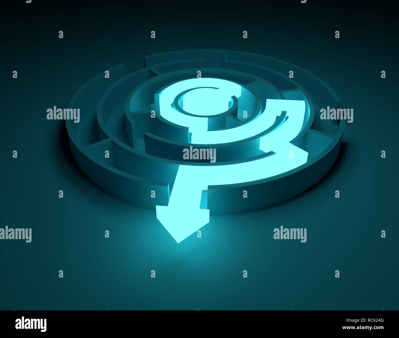 Path across maze Stock Photo - Alamy