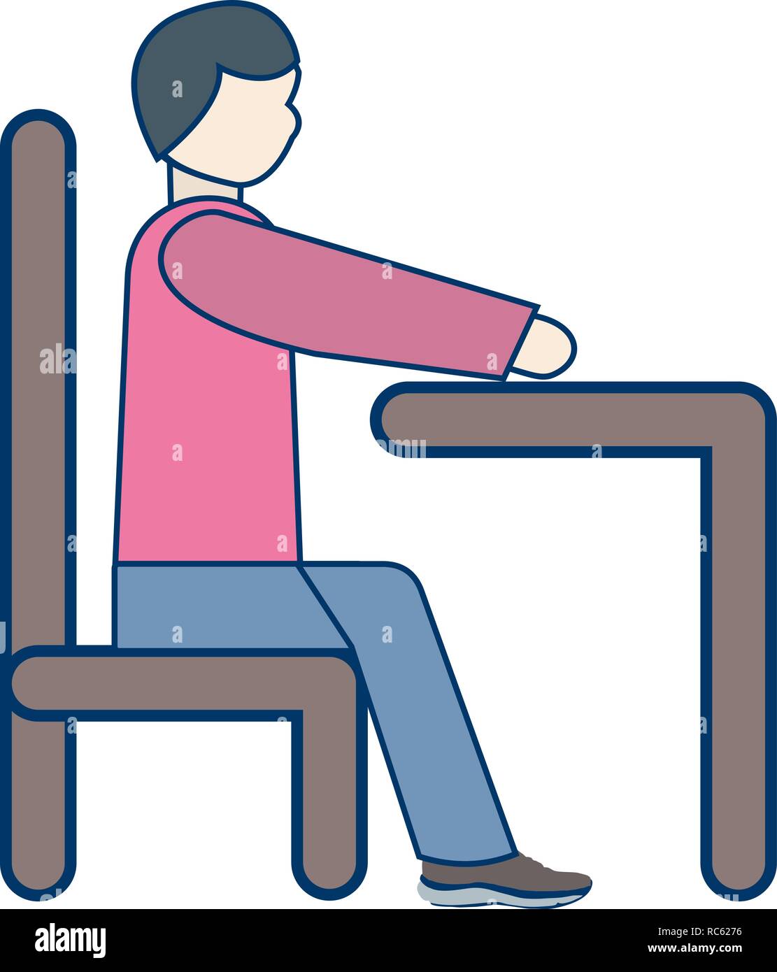 Vector Sitting on Desk Icon Stock Vector Image & Art - Alamy