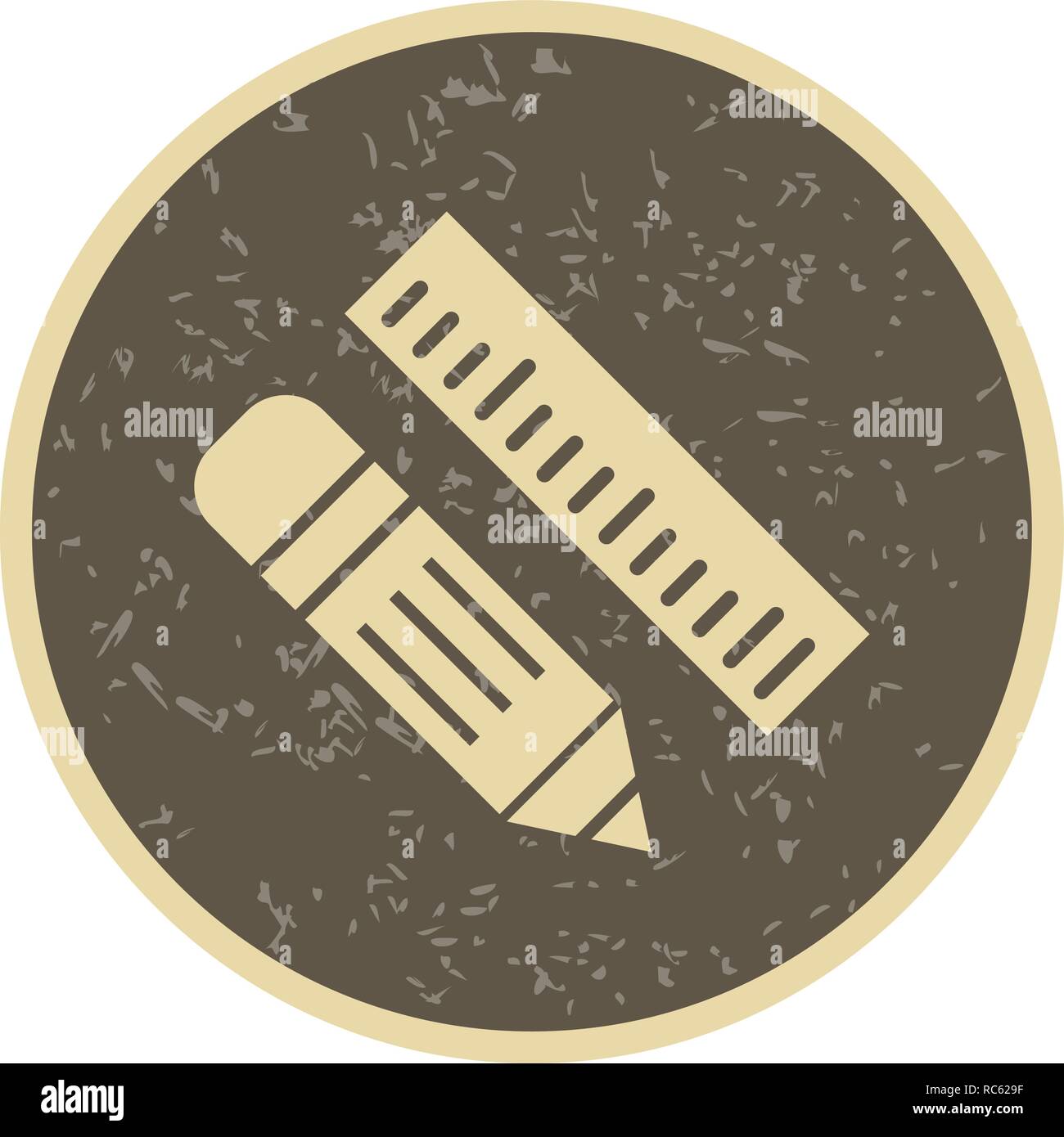 Vector Pencil & Ruler Icon Stock Vector Image & Art - Alamy