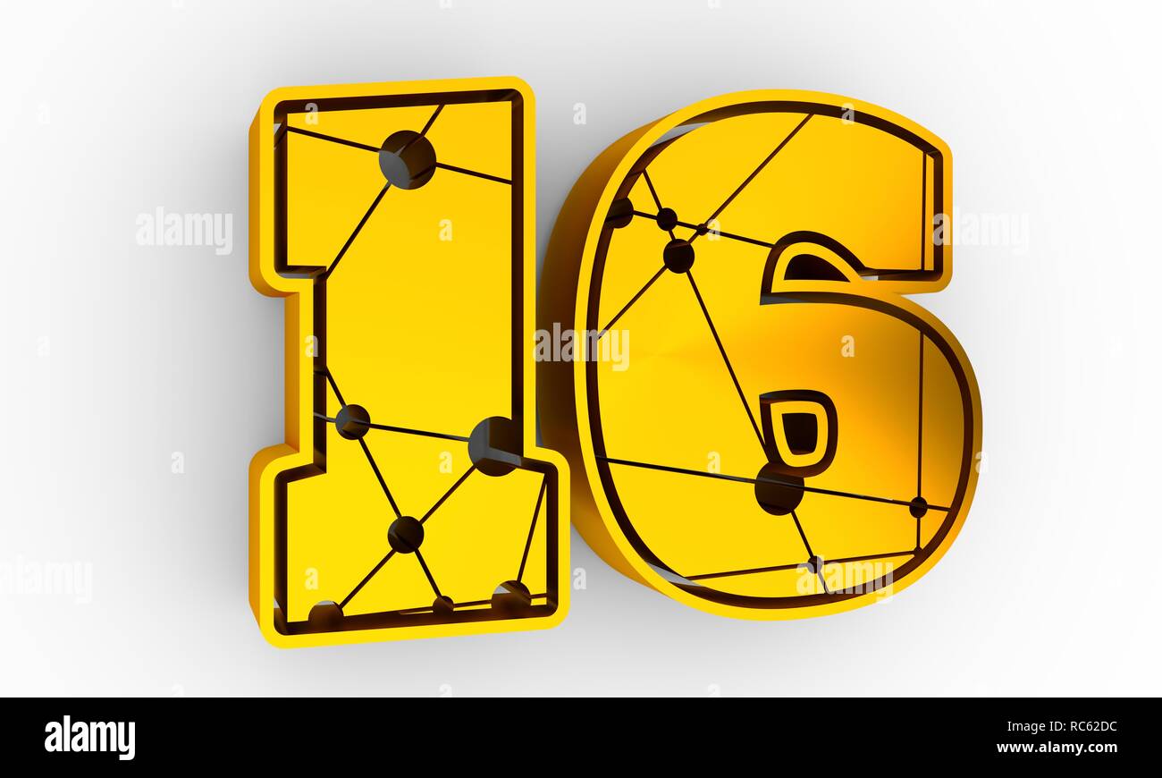 16 number illustration Stock Photo - Alamy