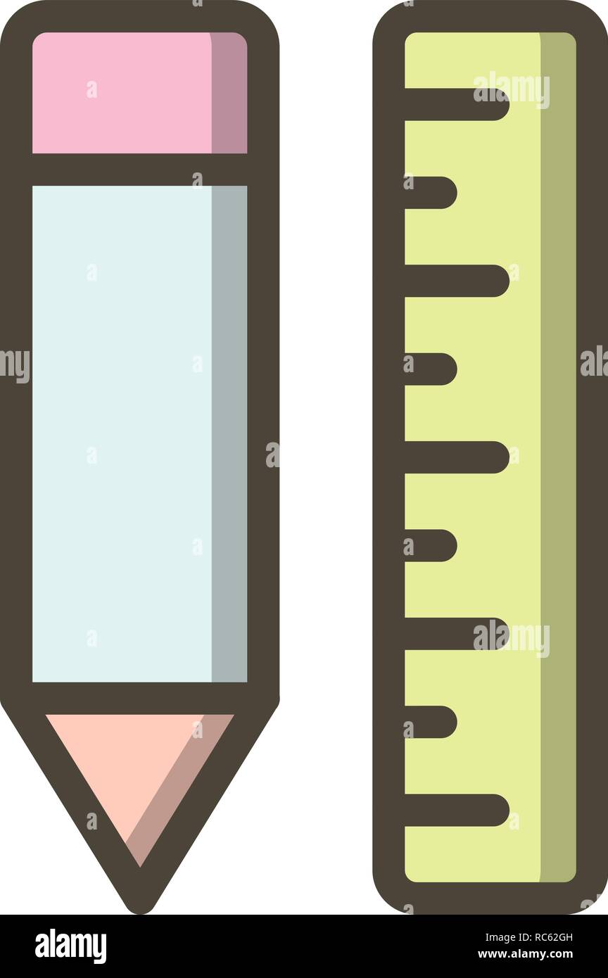 Vector Pencil & Ruler Icon Stock Vector Image & Art - Alamy