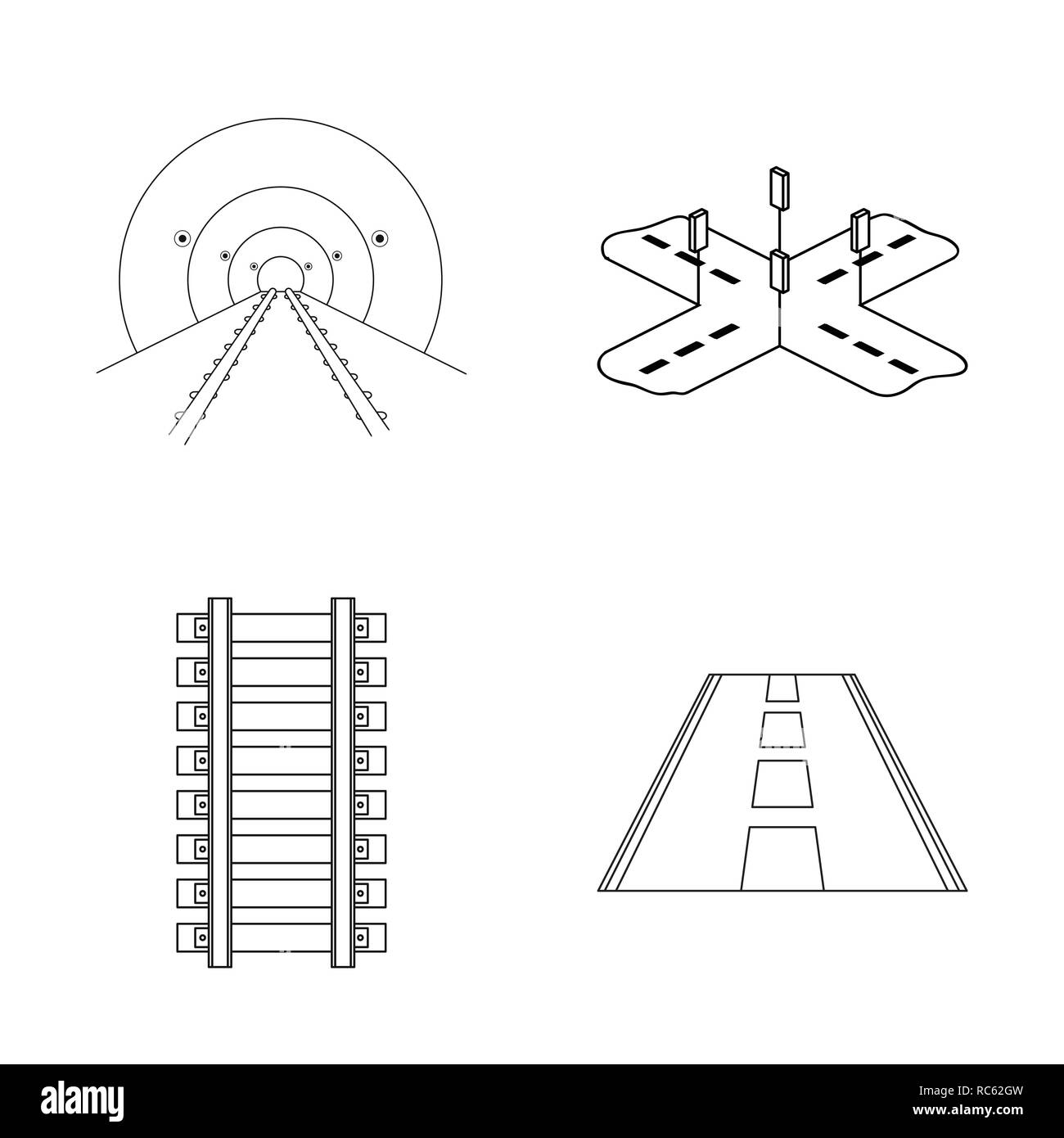Route marking sign Black and White Stock Photos & Images - Alamy