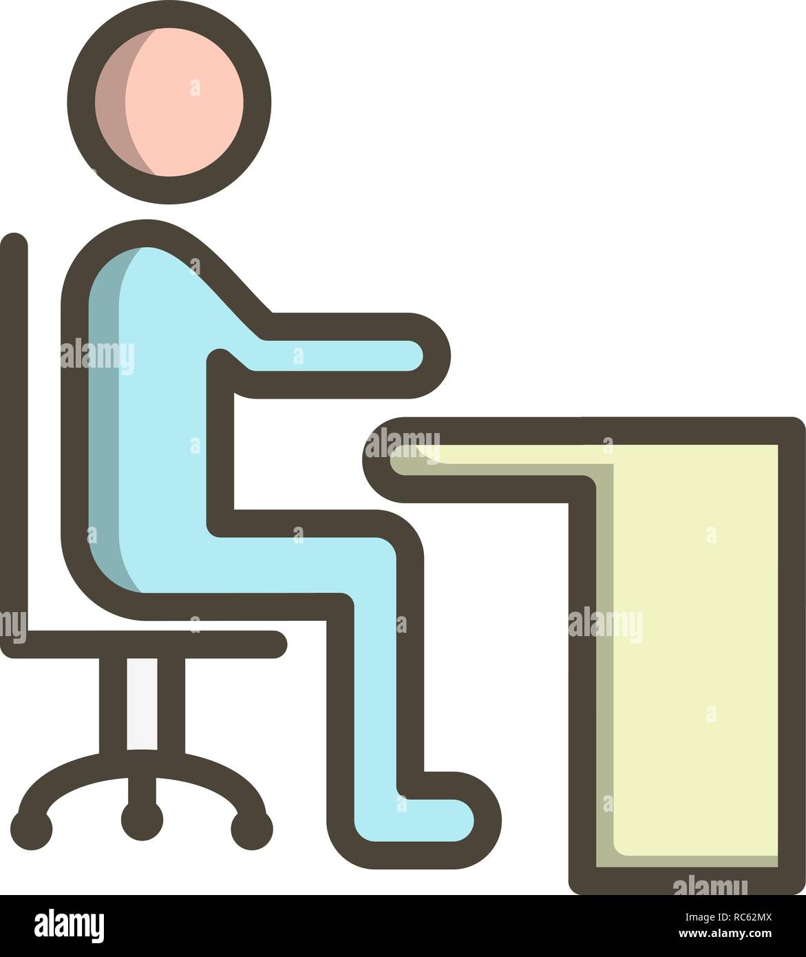 Vector Sitting on Desk Icon Stock Vector Image & Art - Alamy